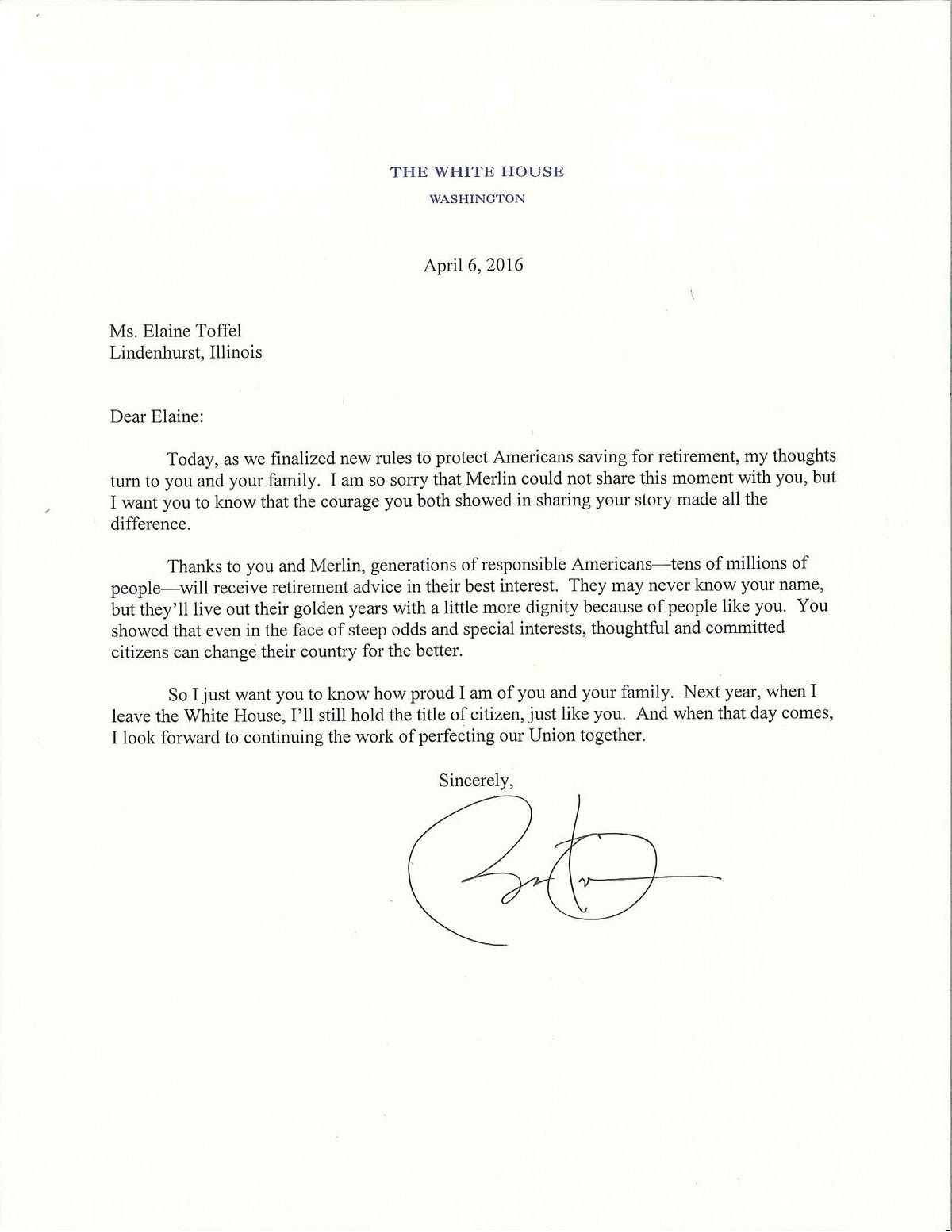 Letter from the President: Protecting Retirement Security for Americans ...