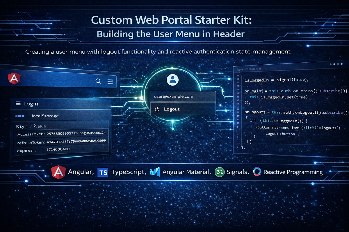 Custom Web Portal Starter Kit: Building the User Menu in Header | by ...
