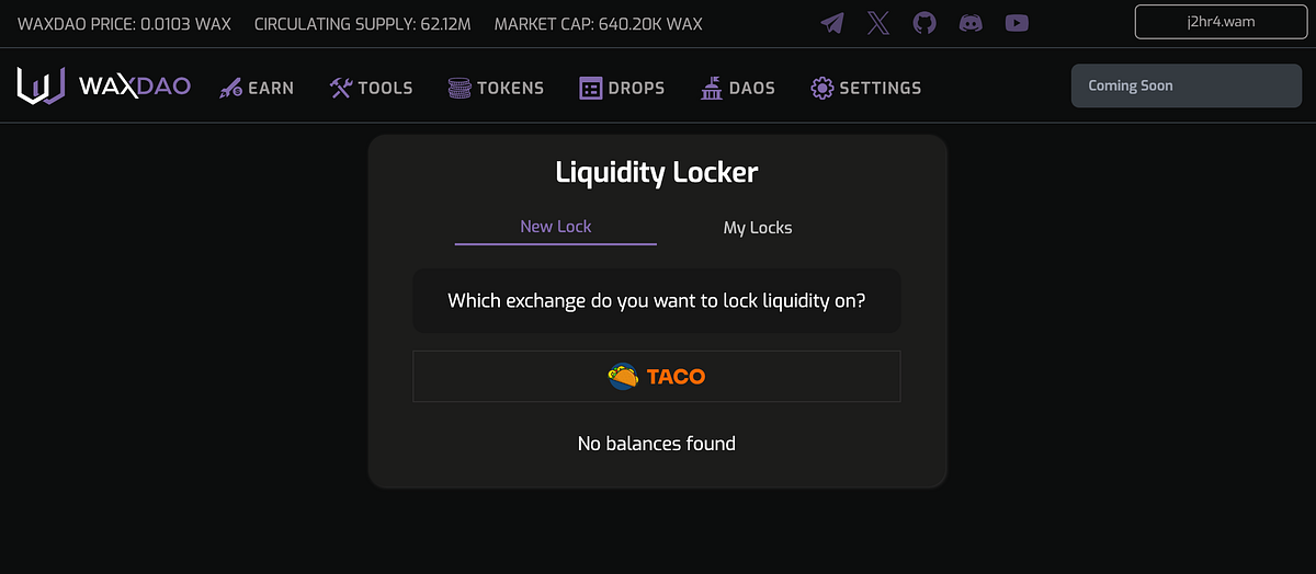 WaxDAO Releases Liquidity Locker For The WAX Blockchain | by Mike D Crypto | waxdao