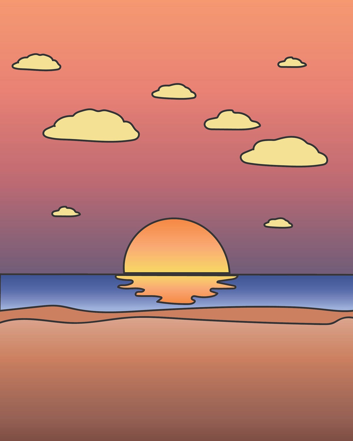 How to Draw Sunset — A Step by Step Guide - Storiespub - Medium
