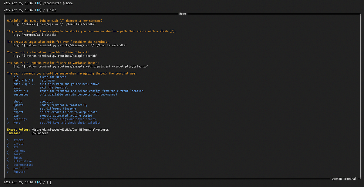 How To Navigate In The OpenBB Terminal - Danglewood - Medium