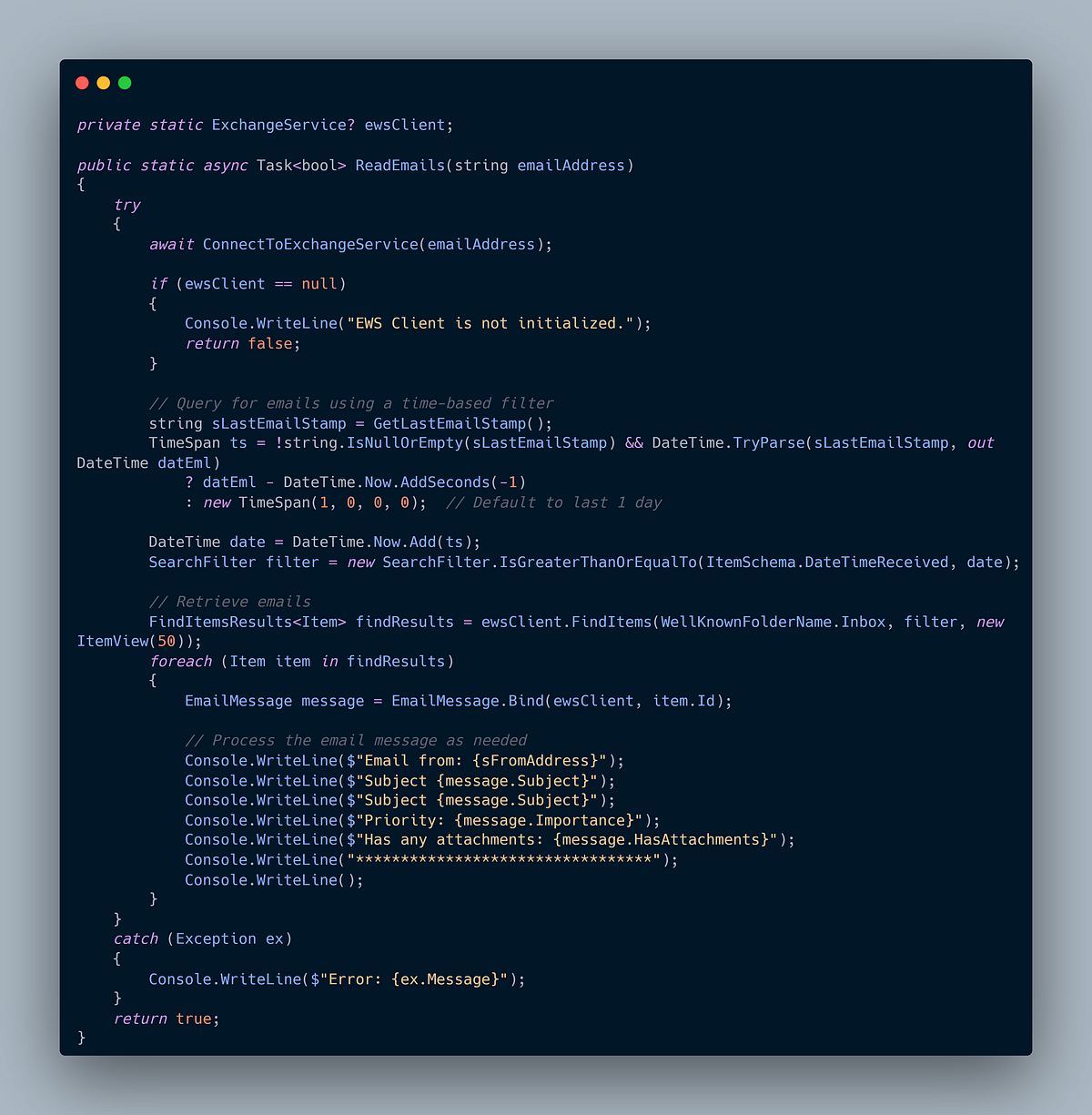 Accessing Outlook Emails with Exchange Web Services and OAuth 2.0 in C# ...