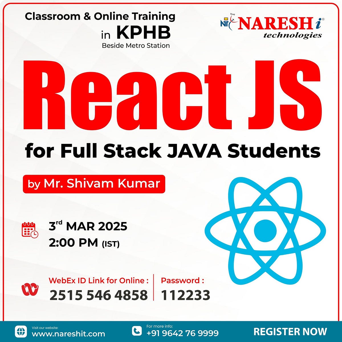 🔴 Classroom & Online React JS Training in KPHB! 🔴 - Nareshitpraveen ...