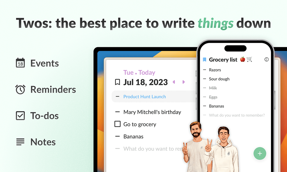 Twos App Product Hunt Launch 🎉. Twos is launching on Product Hunt on ...