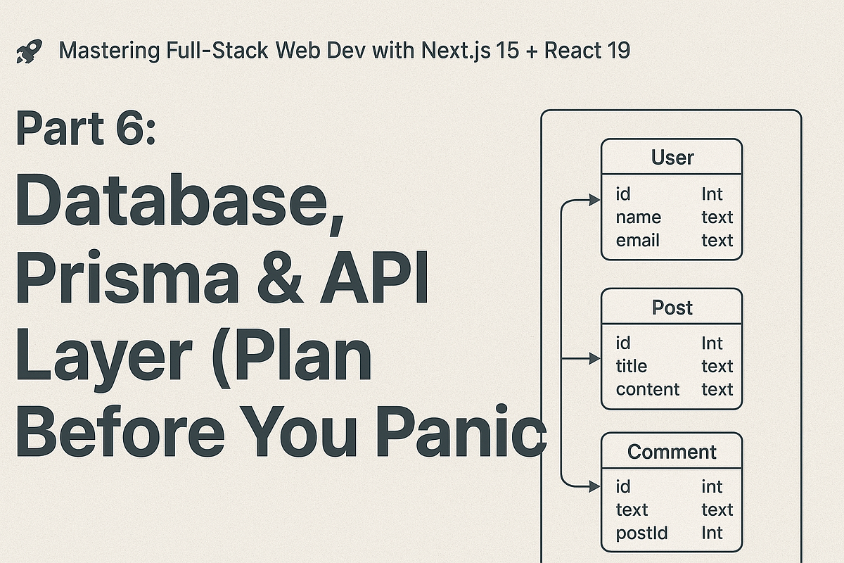 Next.js 15 — Database, Prisma & API Layer (Plan Before You Panic) | by Nilupul Perera | Aug ...