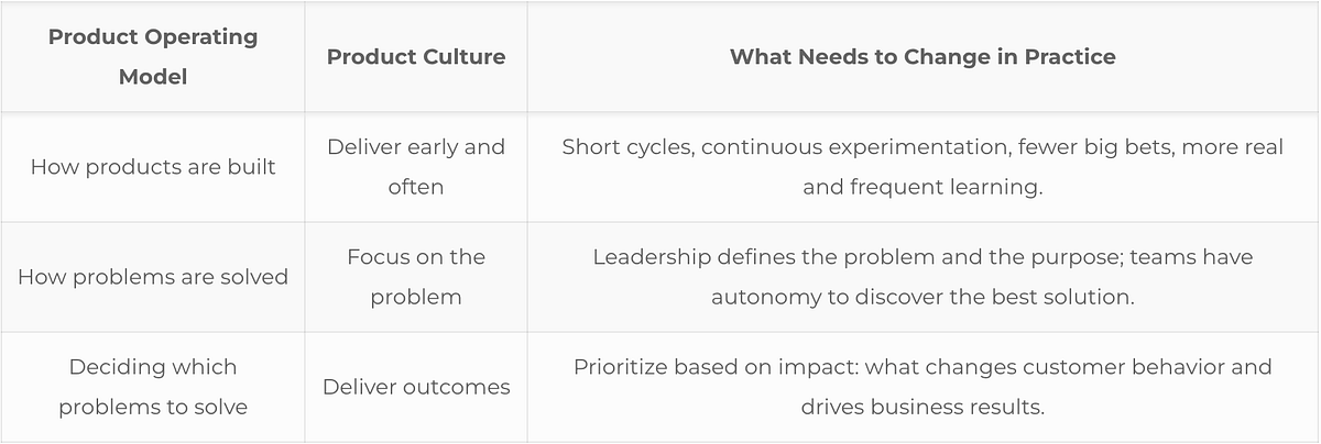 Product Operating Model and Product Culture: different names, same ...
