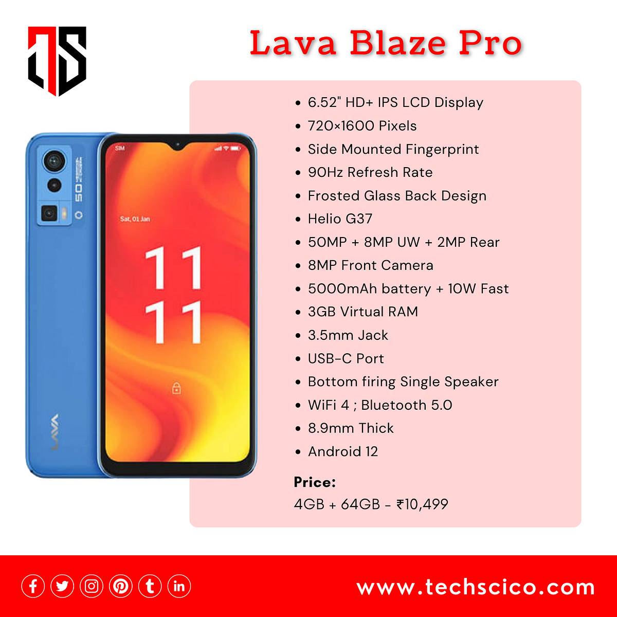 Lava Blaze Pro With MediaTek Helio G37 SoC, 50-Megapixel Triple Rear ...