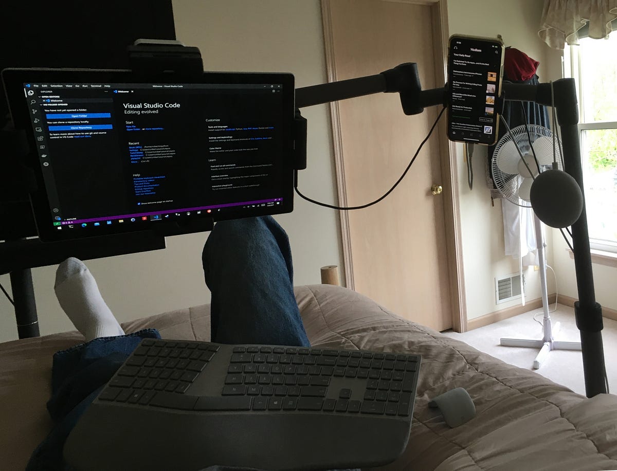 Levitate Your Workspace to Code in Bed | by Mike Riley | The Pragmatic Programmers | Medium