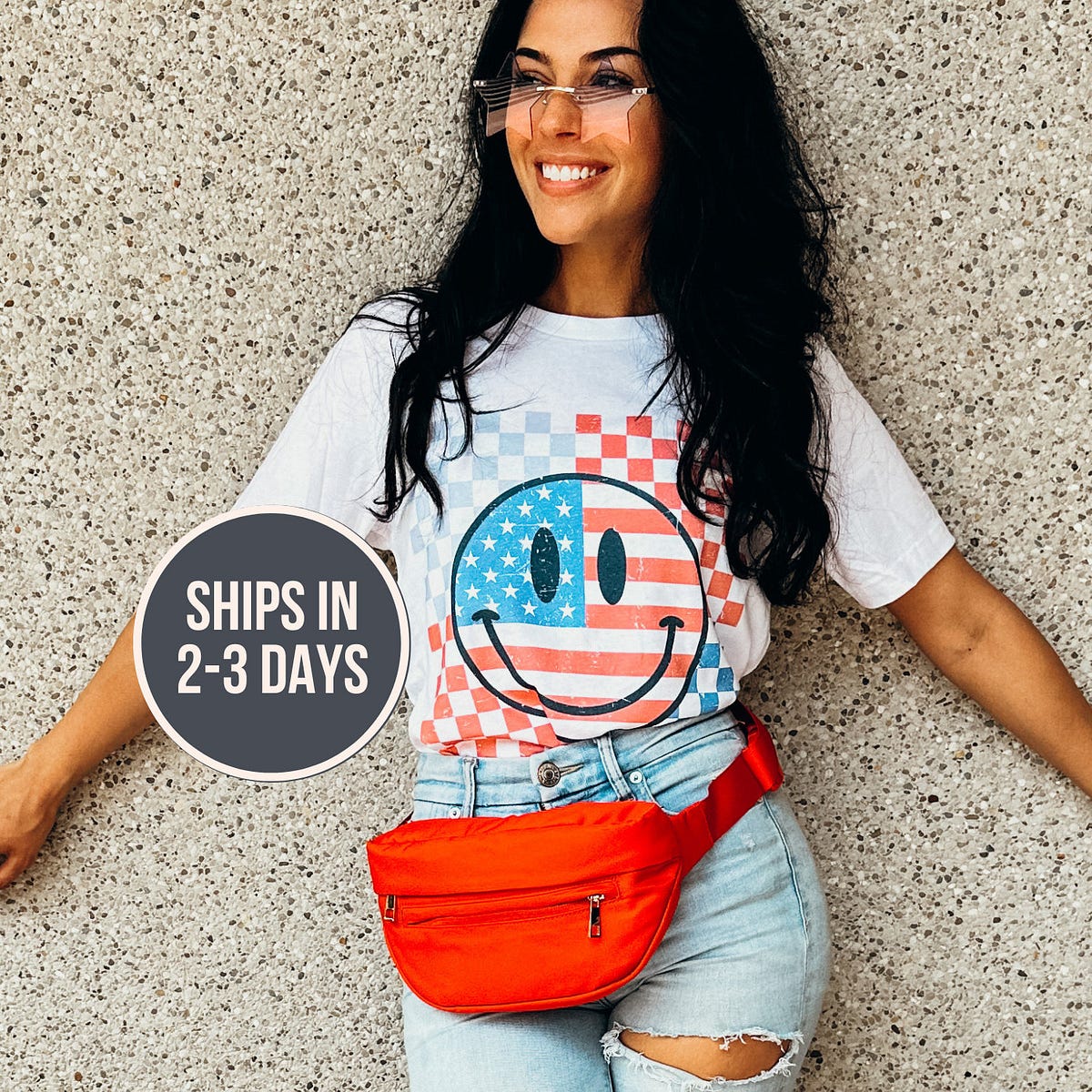 USA Smiley Checkerboard Shirt, Red White and Blue Shirt, July 4 Graphic ...