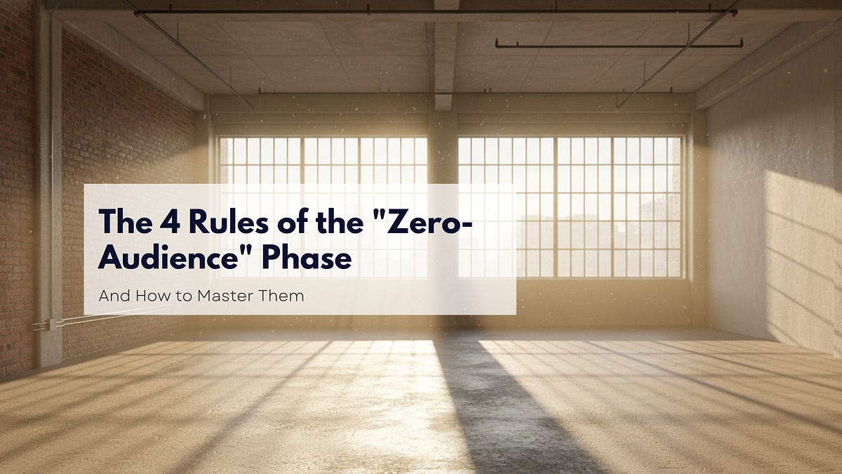 The 4 Rules of the “Zero-Audience” Phase (And How to Master Them) | by ...