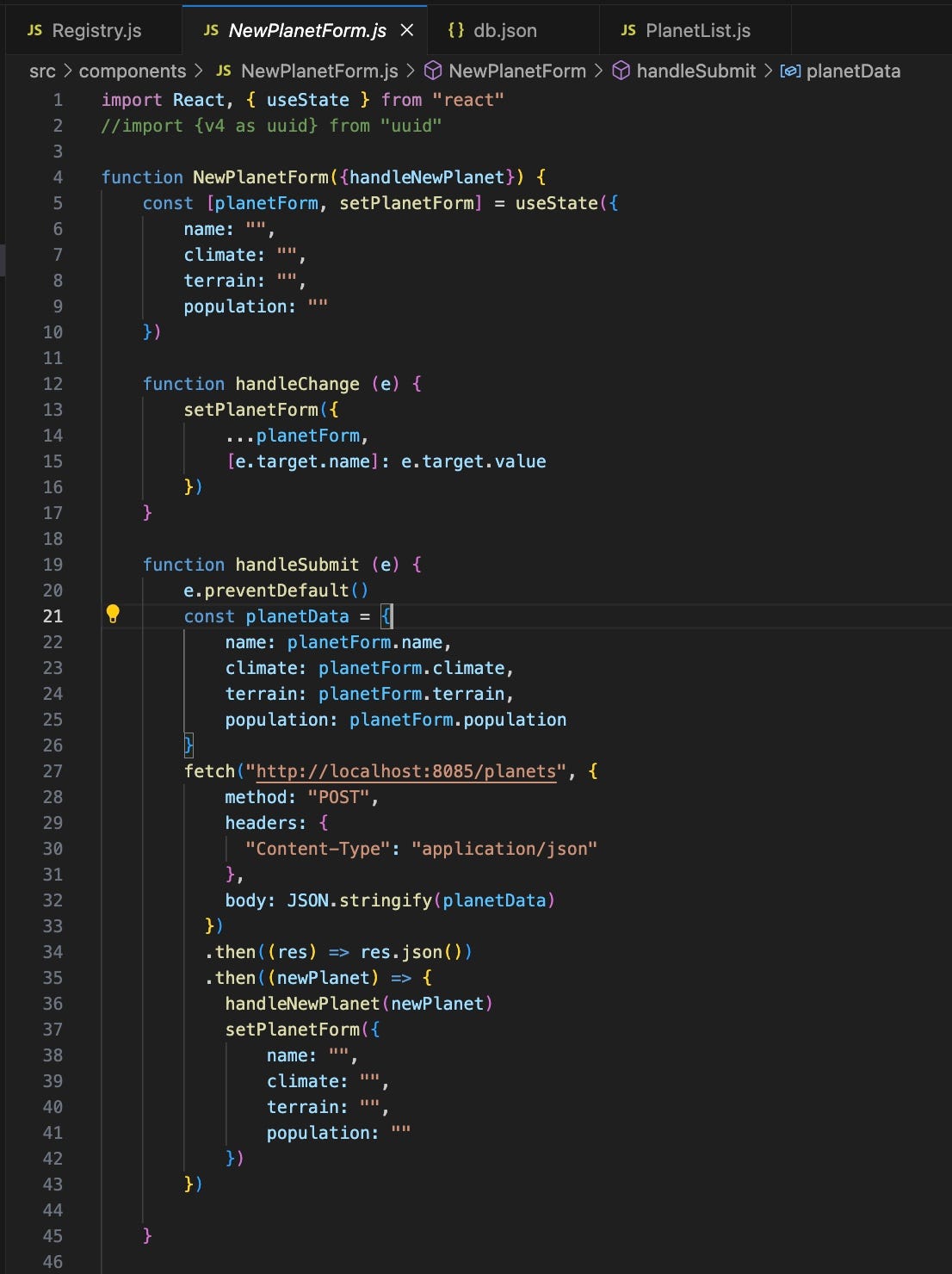 Easy Format For Creating A Submit Form Using React With Two States That Posts And Persists By 4773
