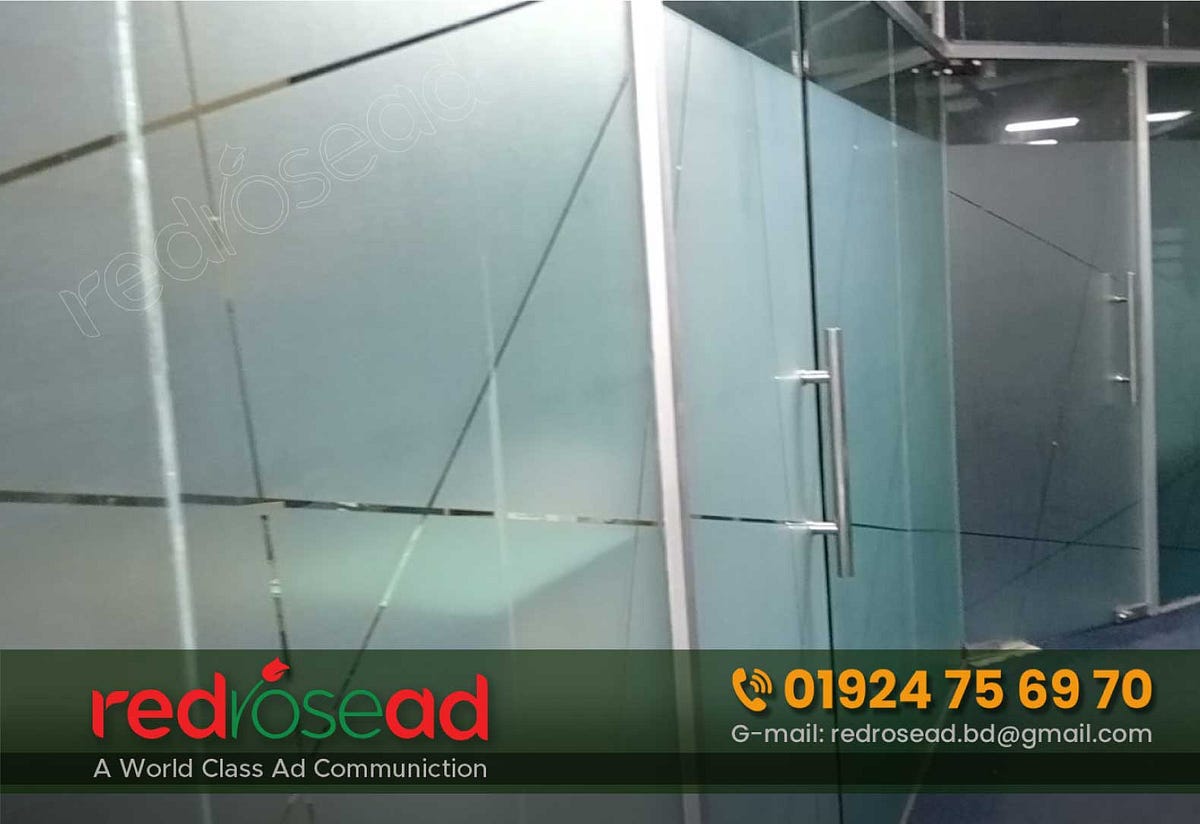 Frosted Printing Glass Sticker Victory Properties ltd. Frosted Glass ...