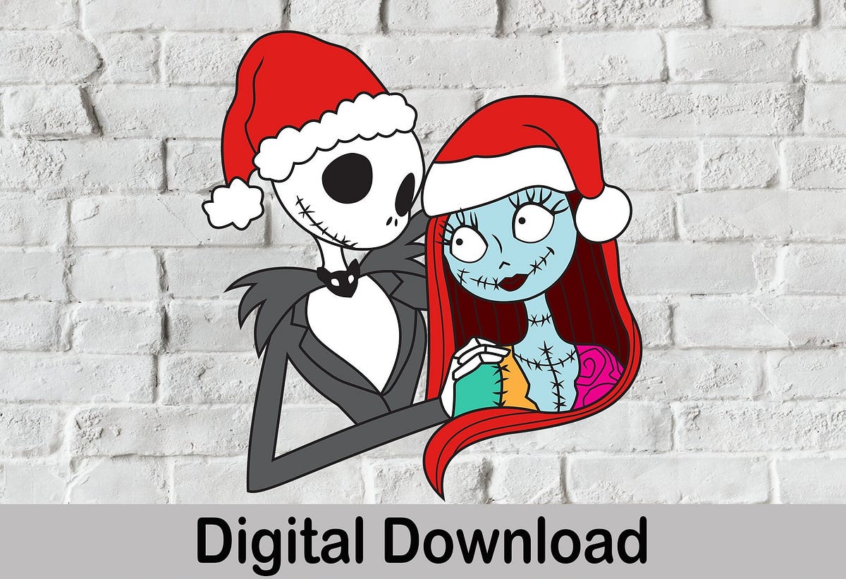 Merry Christmas Jack And Sally, SVG And PNG Files, Layered, Clip Art ...