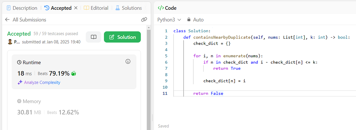 LeetCode: (Python)(Hashmap) Contains Duplicate II | by 許博淳 | 數據共筆 | Jan ...
