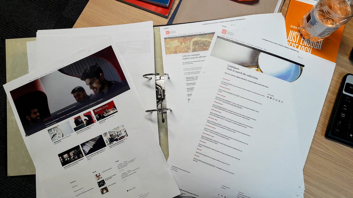 A binder full of web pages. How do you get a handle on the voice… | by ...