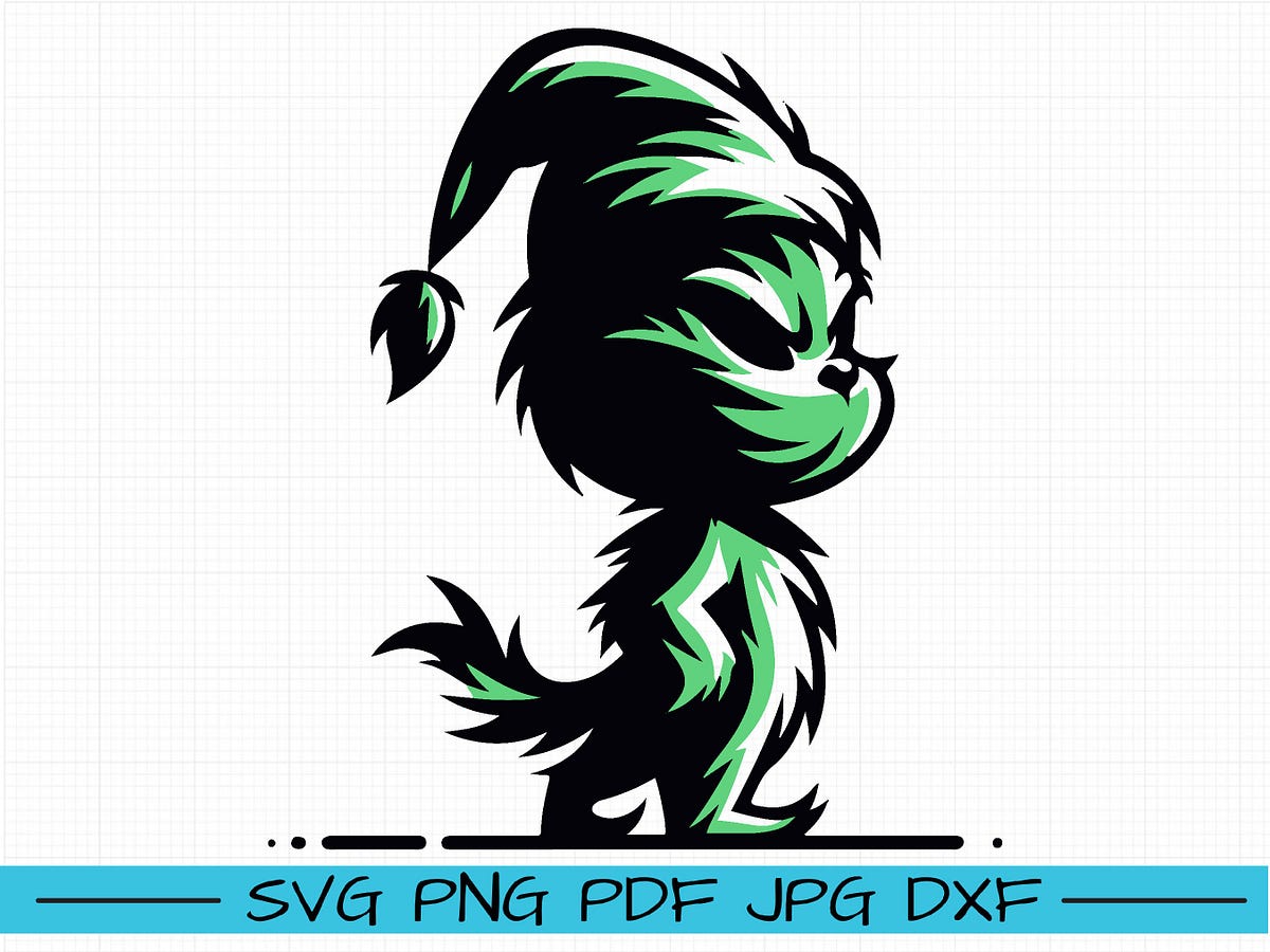 SVG Grinch, Cartoon Vector, Art, Silhouette | by Laurie Matherne | Medium
