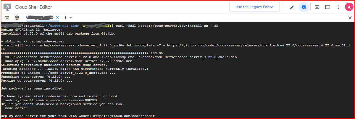 Invoking Visual Studio Code in Google Cloud Shell and running Terraform ...