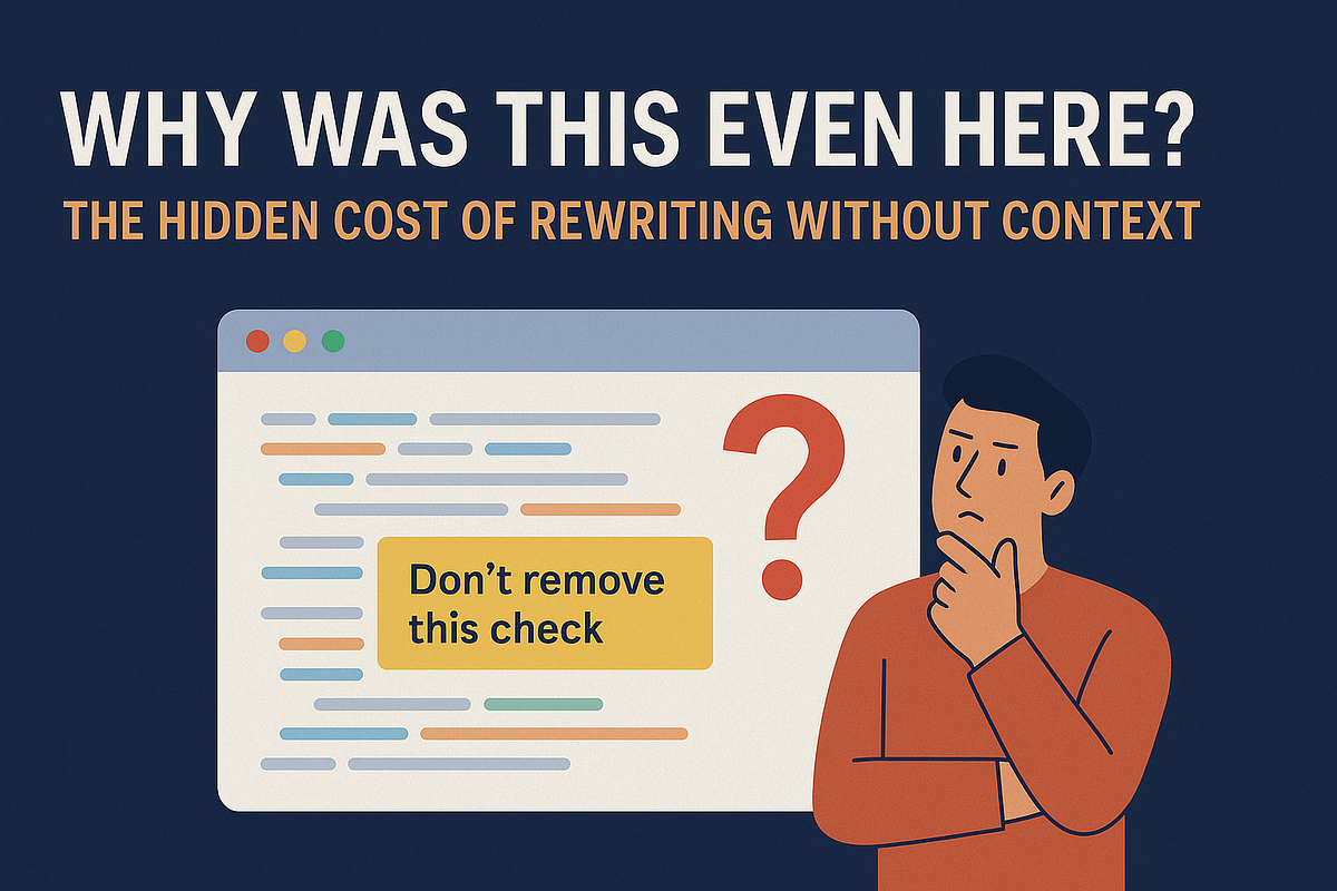 “Why Was This Even Here?” — The Hidden Cost of Rewriting Without Context | by Caitlin Connerly ...