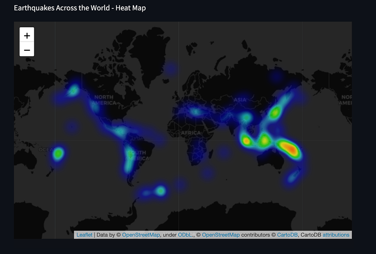 Unveiling Earthquake Patterns: A Geospatial Analysis with Python, Streamlit, and Folium | by ...