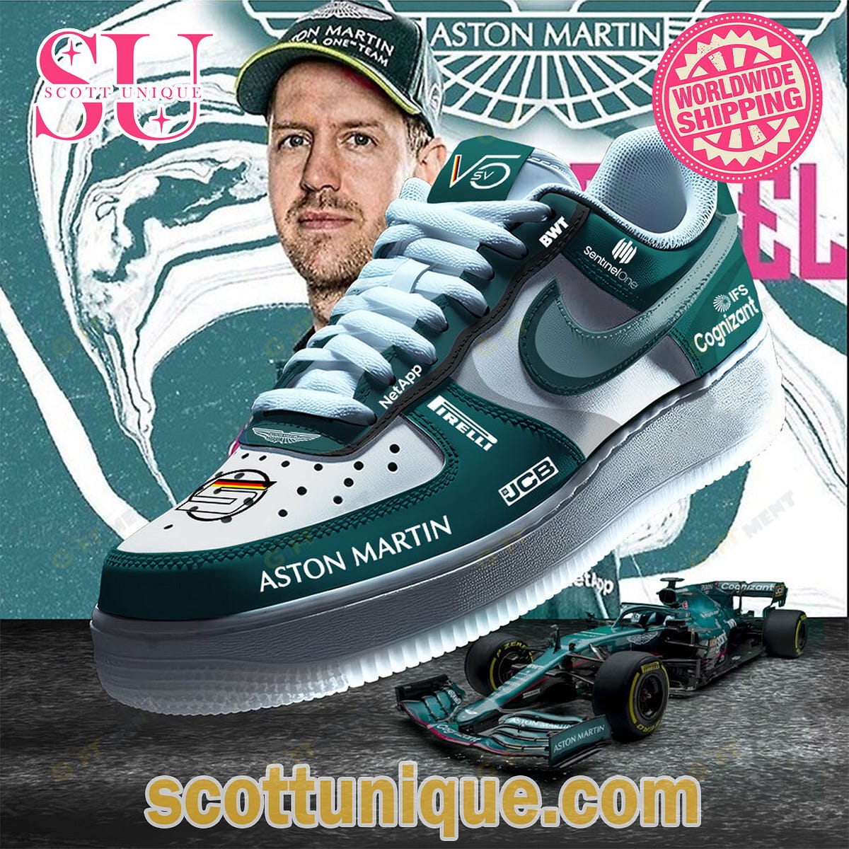 Sebastian Vettel Racing Premium Air Force Shoes | by Scottunique Store ...