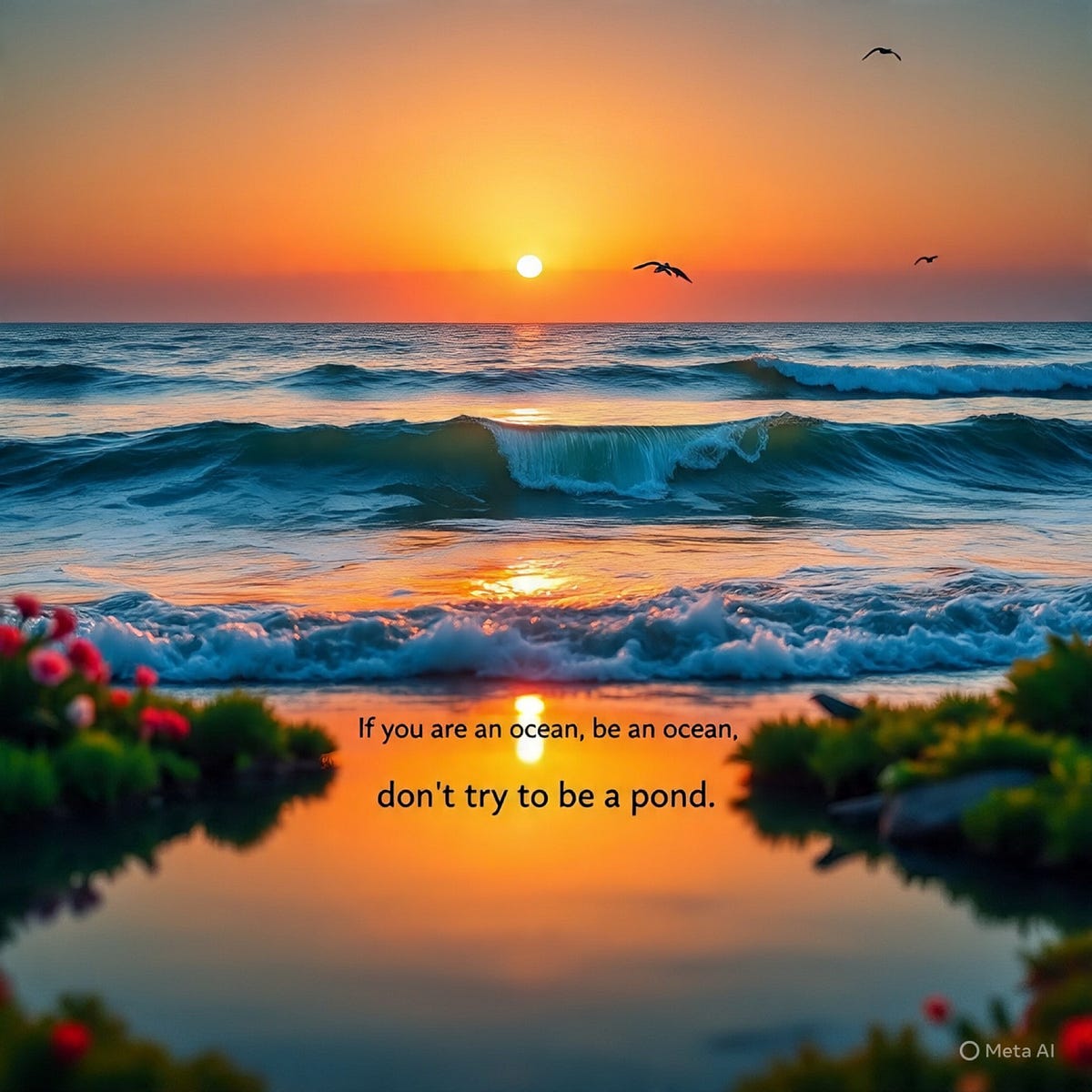 If you are an ocean, be an ocean. Don’t try to be a pond for people to ...
