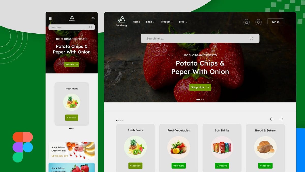How To Make an Organic Food Website Using Figma for Beginners Step By ...