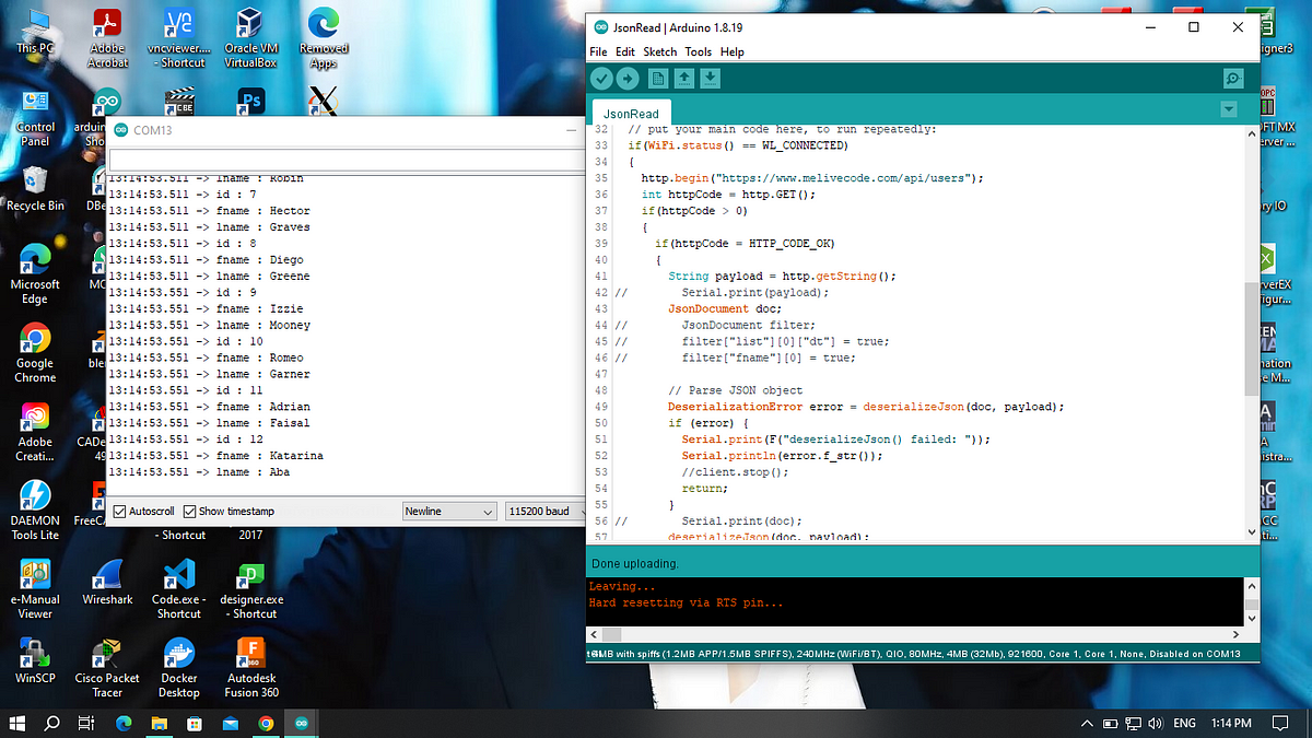 ทดสอบ Esp32 รับค่า Json Api ด้วย Get และ Arduinojson By Nut Techosakondee Medium 7693