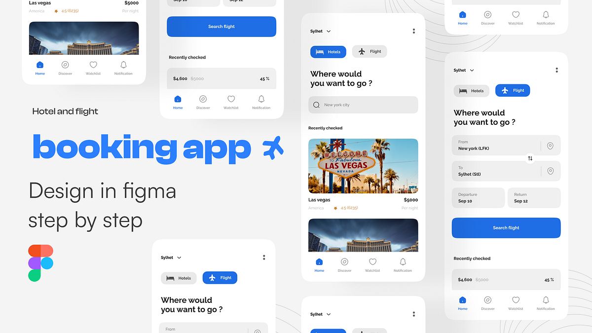 Booking App UI Design Using Figma for Beginners Step By Step From Scratch | Figma Tutorial ...