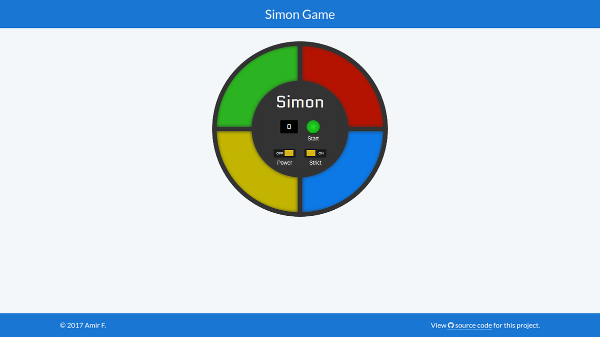 Chingu FCC Speedrun Challenge: Simon Game | by Amir Fakheraldeen | Chingu FCC Speedrun | Medium