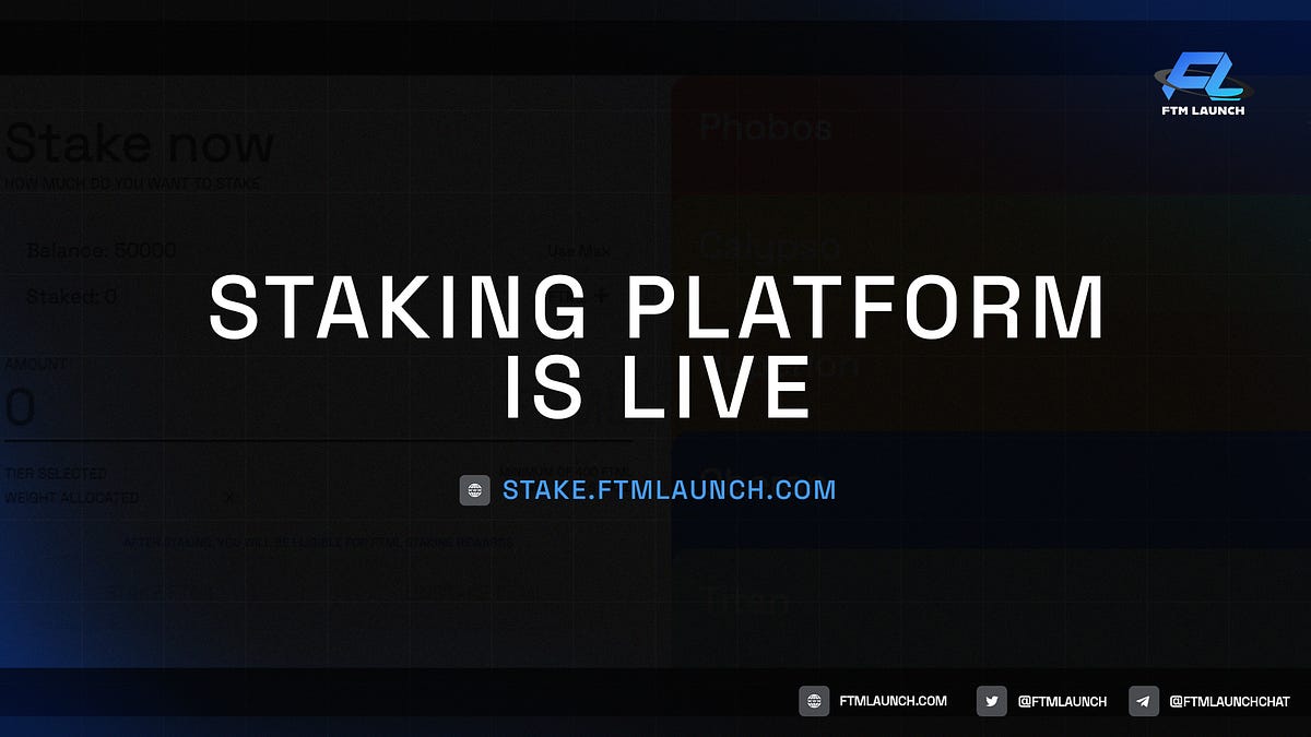 Launch of Staking Platform. Staking Platform is live, head over to ...