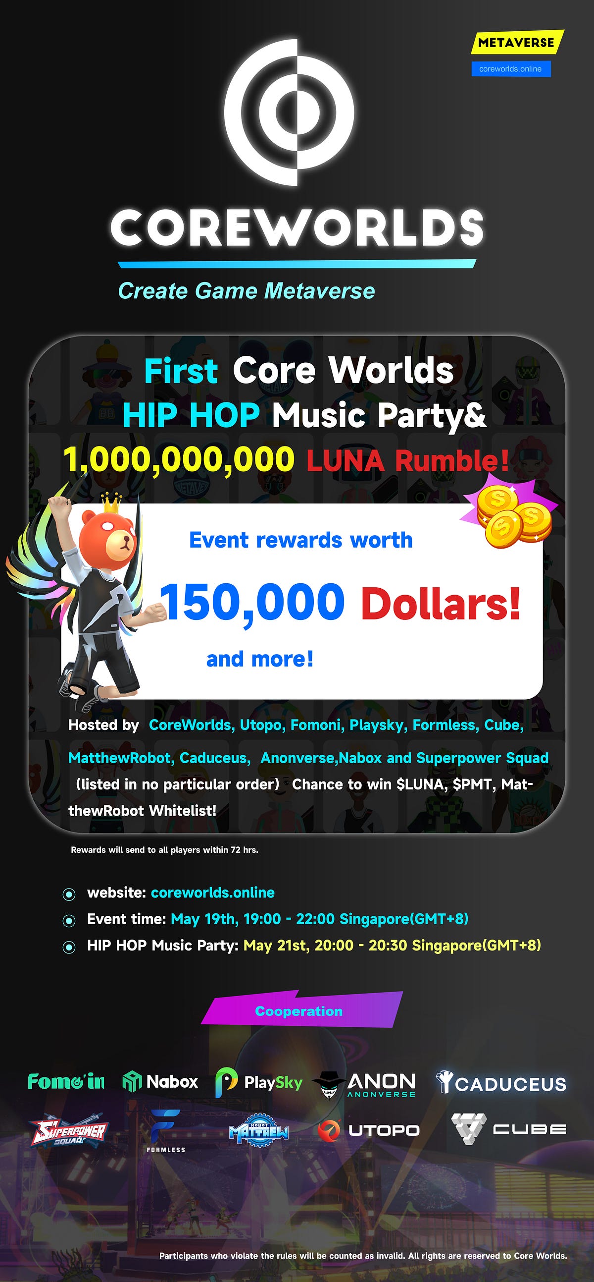 First Music Party in Metaverse! - Core Worlds - Medium