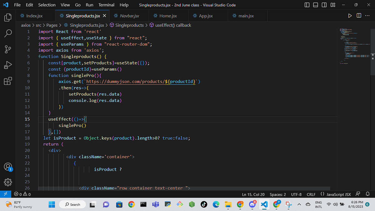 Making use of useParams to get details of Specific Product | by Awofesobi kolade Peace | Medium
