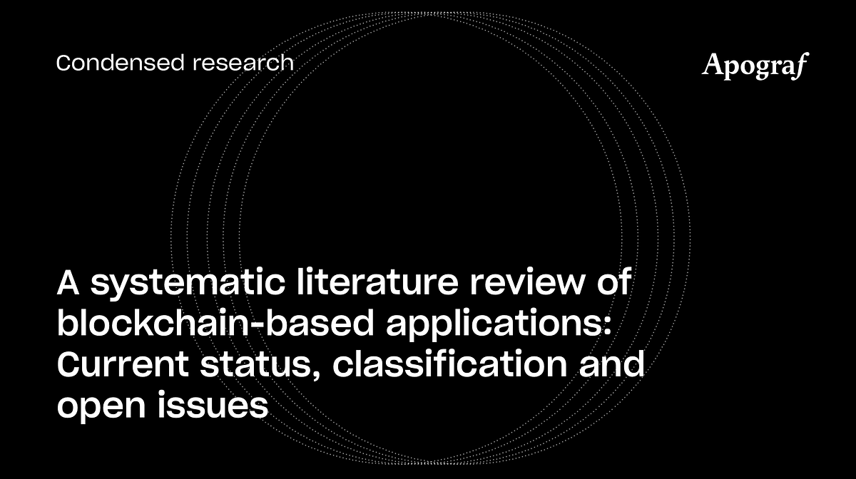 A Systematic Literature Review Of Blockchain Based Applications By