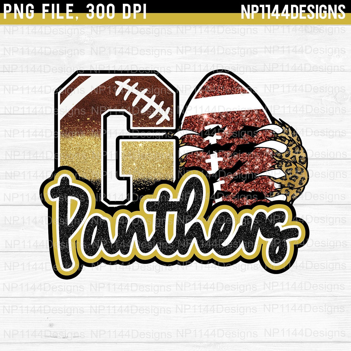 Go Panthers School Mascot PNG, Black and Old Gold Team Spirits ...