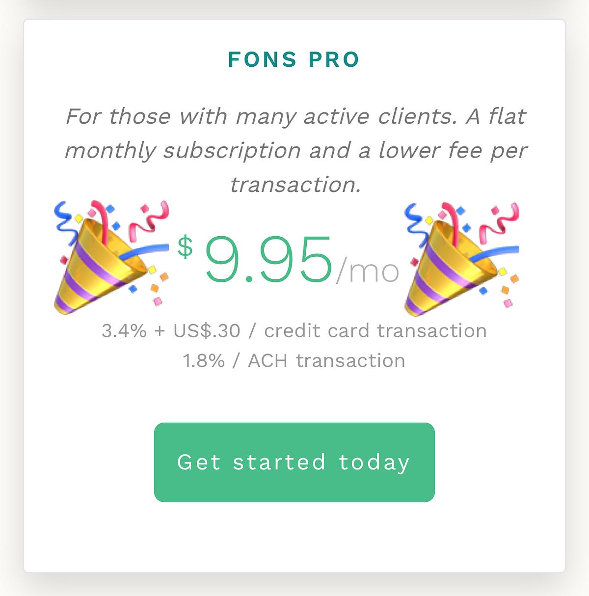 Fons Pro is Now $9.95/month!. AND All The Latest Feature Updates Too ...