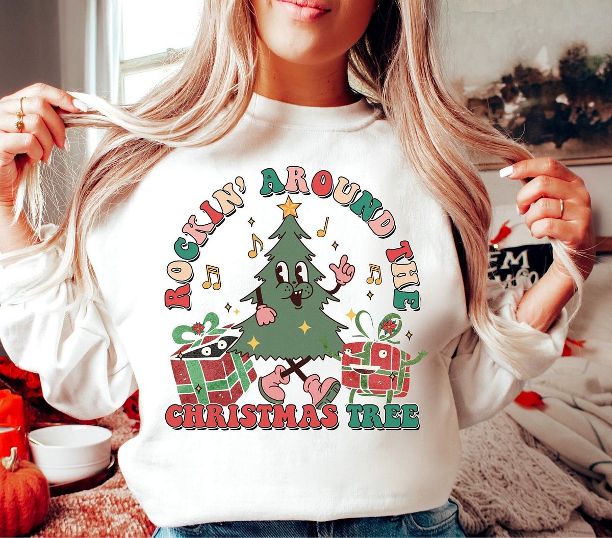 Rockin Around The Christmas Tree PNG, Retro Christmas PNG, Love ...
