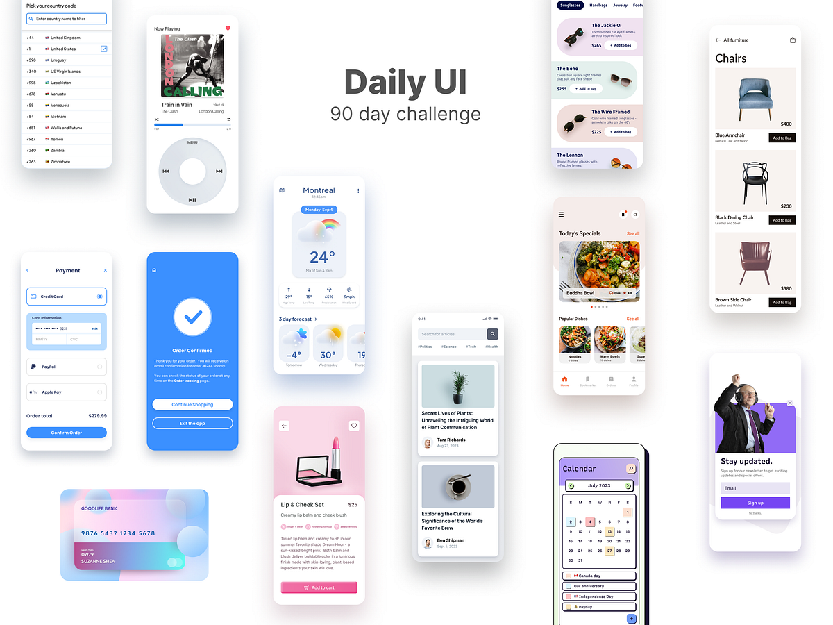 Today I completed my 30th day of a daily UI challenge. | by Suzanne Shea | Medium