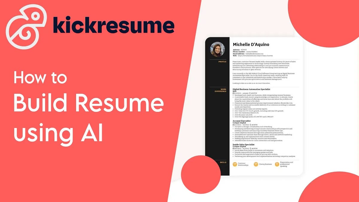 How to build resume using artificial intelligence | Kickresume - VectoArt - Medium