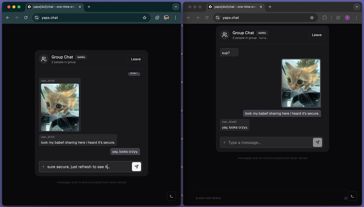Introducing yaps[dot]chat— one-time end-to-end encrypted anonymous ...