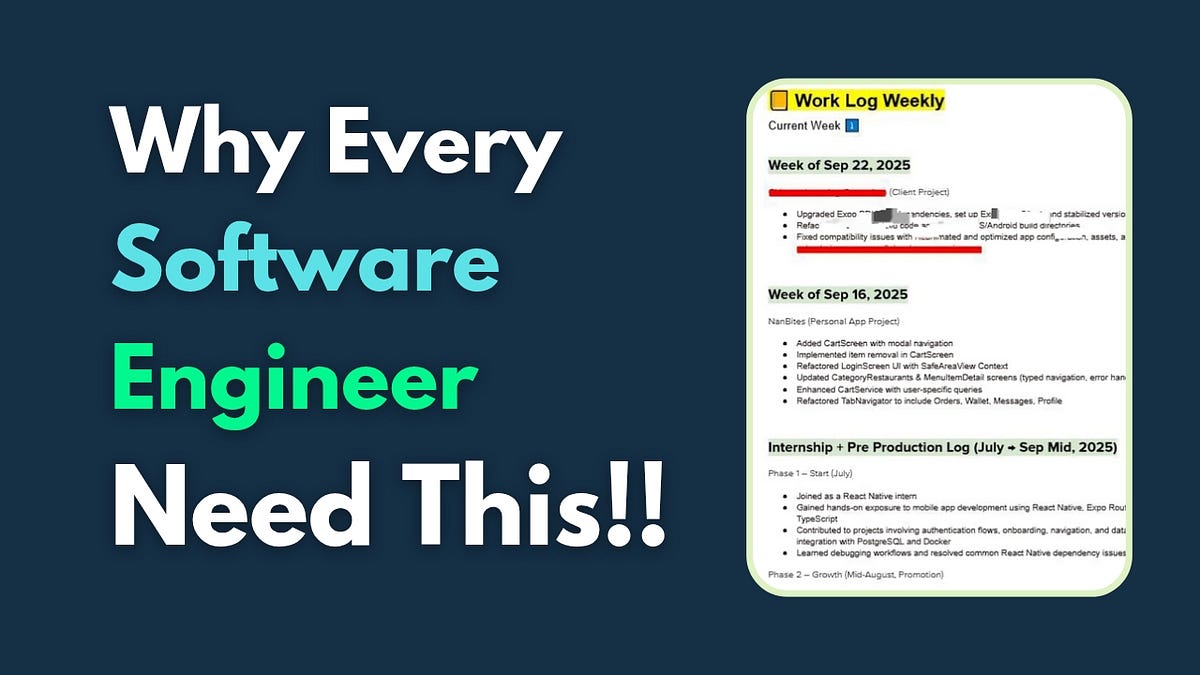 Why Every Software Engineer Should Start Writing a Work Log | Level Up Coding