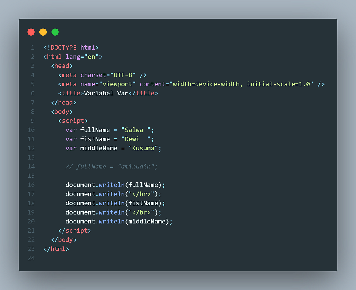 Variabel pada javascrip. Variabel dalam JavaScript adalah tempat… | by Riza Aminudin | Mar, 2024 ...