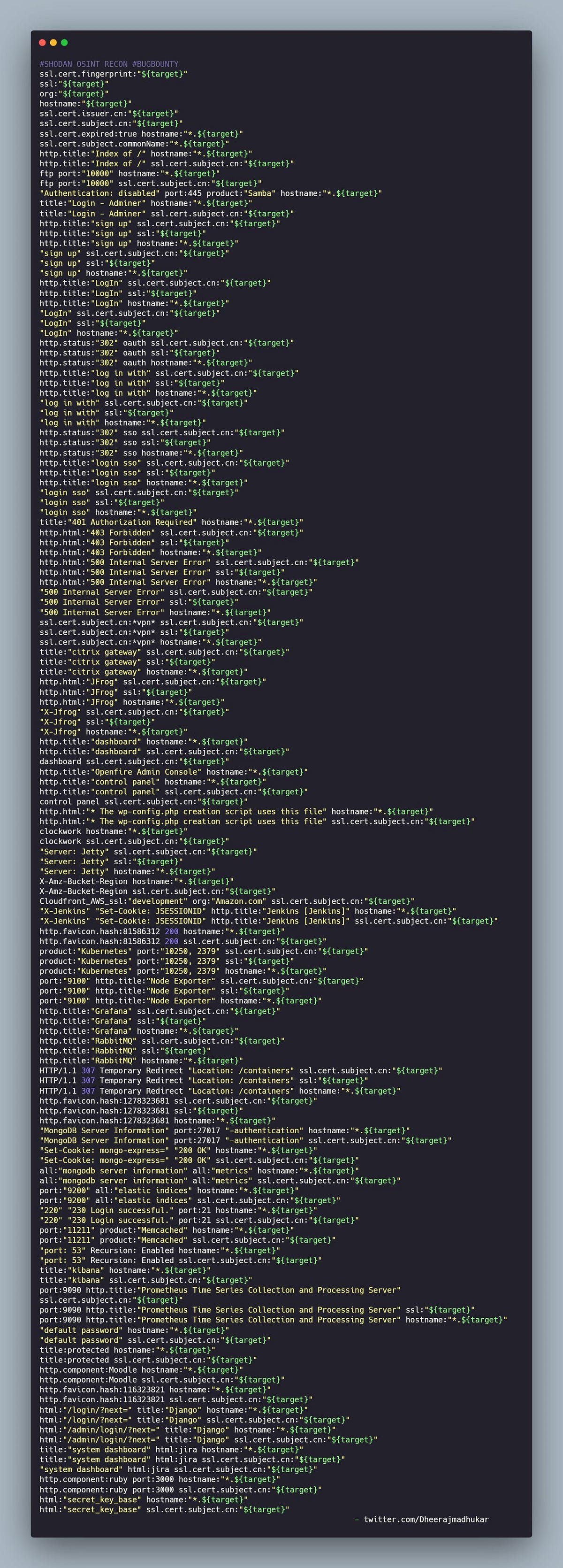 Some useful shodan queries. kibana content-length:217 net:”cidr” | by ...