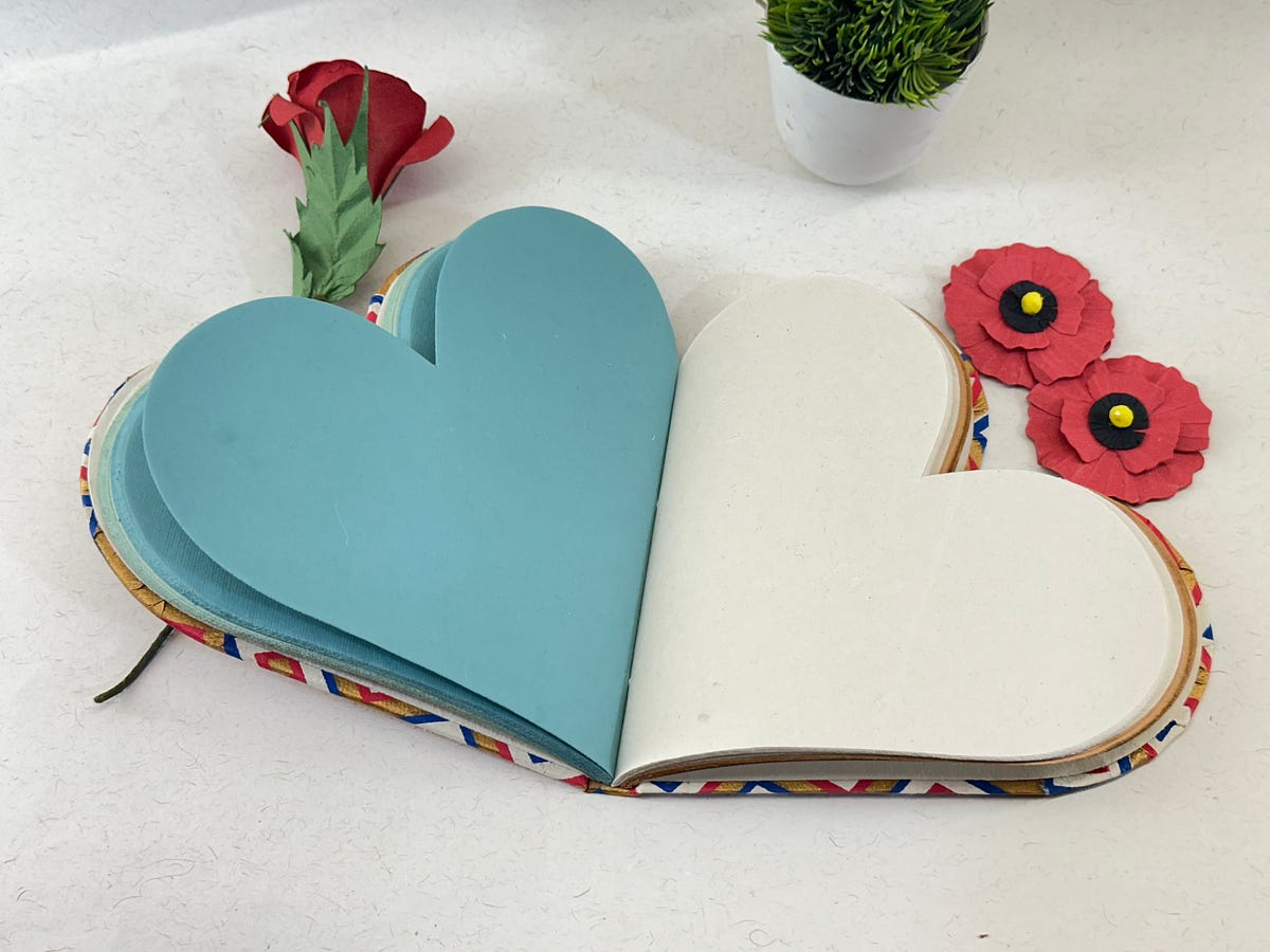 Kalpana Handmade Paper Velvet Journal- Heart Shape Notebooks- Love ...