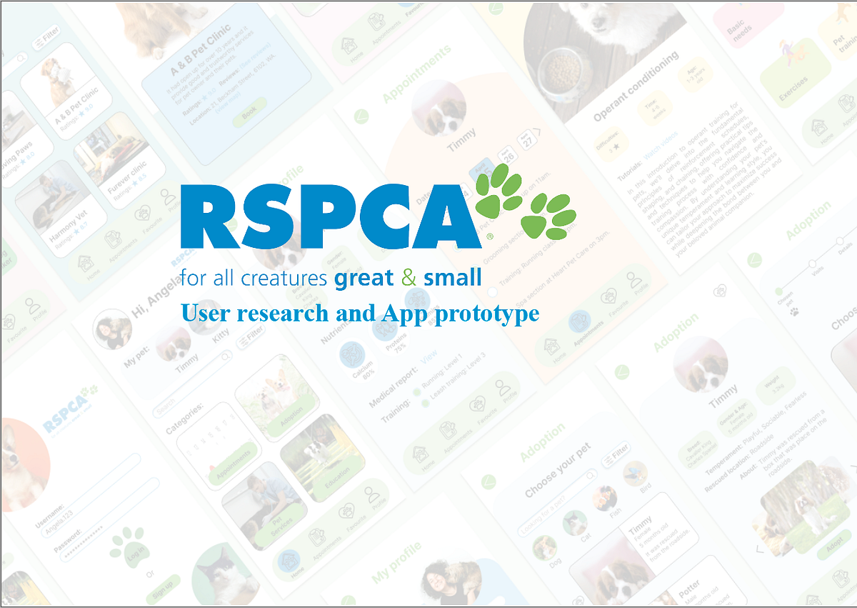 RSPCA-User research report and App prototype | by Sally Chong | Medium