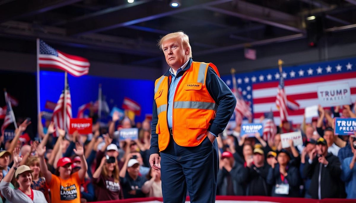 Donald Trump wears garbage worker vest to rally in critical swing state ...