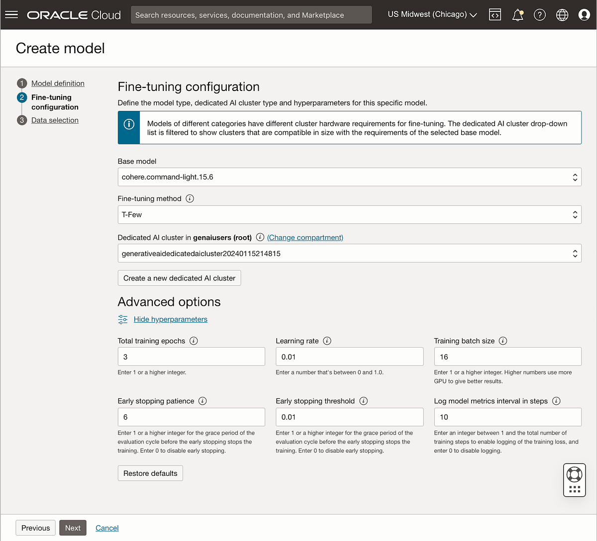 OCI Generative AI: Dedicated Cluster Sizing, Pricing, and Fine-Tuning ...