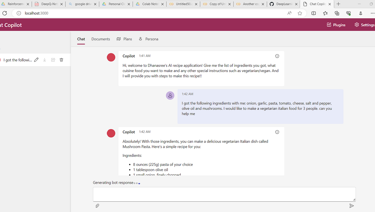 Chat copilot with semantic kernel framework — using assistant API | by Dhanasree Rajamani | Medium