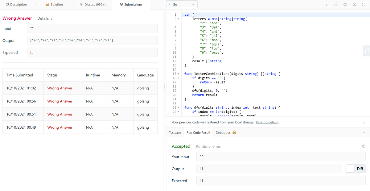 Leetcode 17 - Poliphilson - Medium