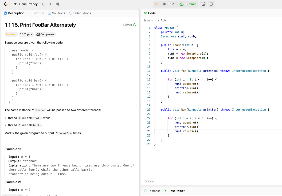 Java concurrency — foobar alternately - Alice Dai - Medium