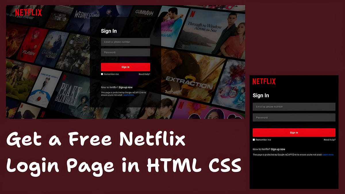 Get a Free Netflix Login Page in HTML CSS | by Muhammad Ali | Jan, 2024 ...
